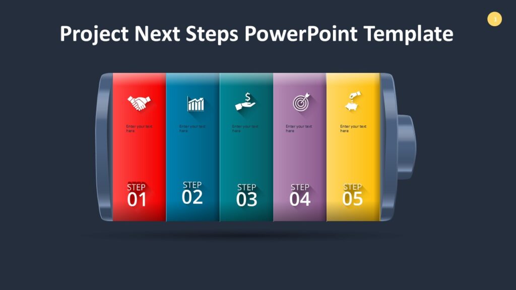 Project Next Steps PowerPoint Template : 100% Editable PPTx