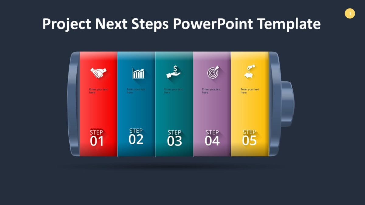 Project Next Steps PowerPoint Template : 100% Editable PPTx