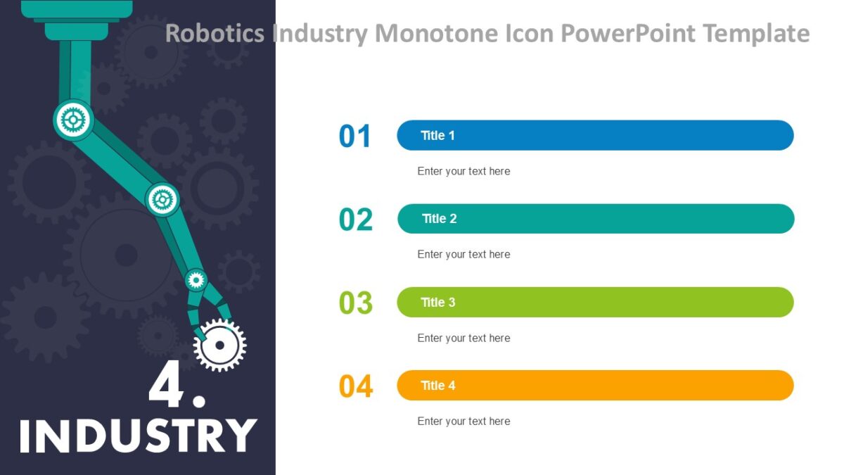 Robotics Industry Monotone Icon PowerPoint Template : 100% Editable PPTx