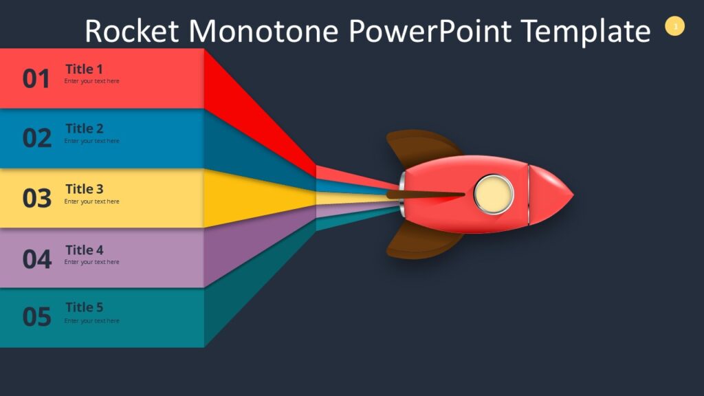 Rocket Monotone PowerPoint Template : 100% Editable PPTx