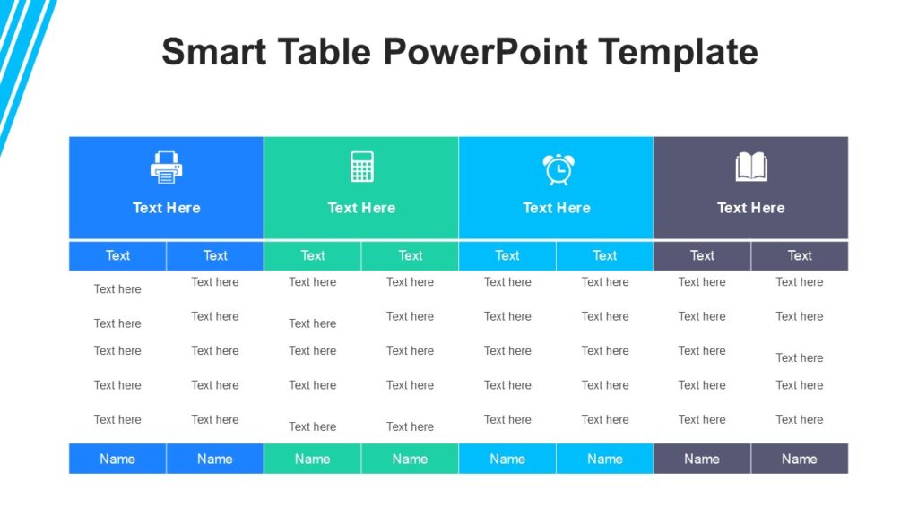 Smart Table PowerPoint Template : 100% Editable PPTx
