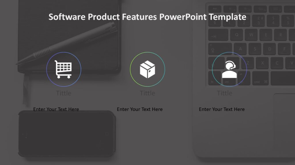 Software Product Features PowerPoint Template : 100% Editable PPTx