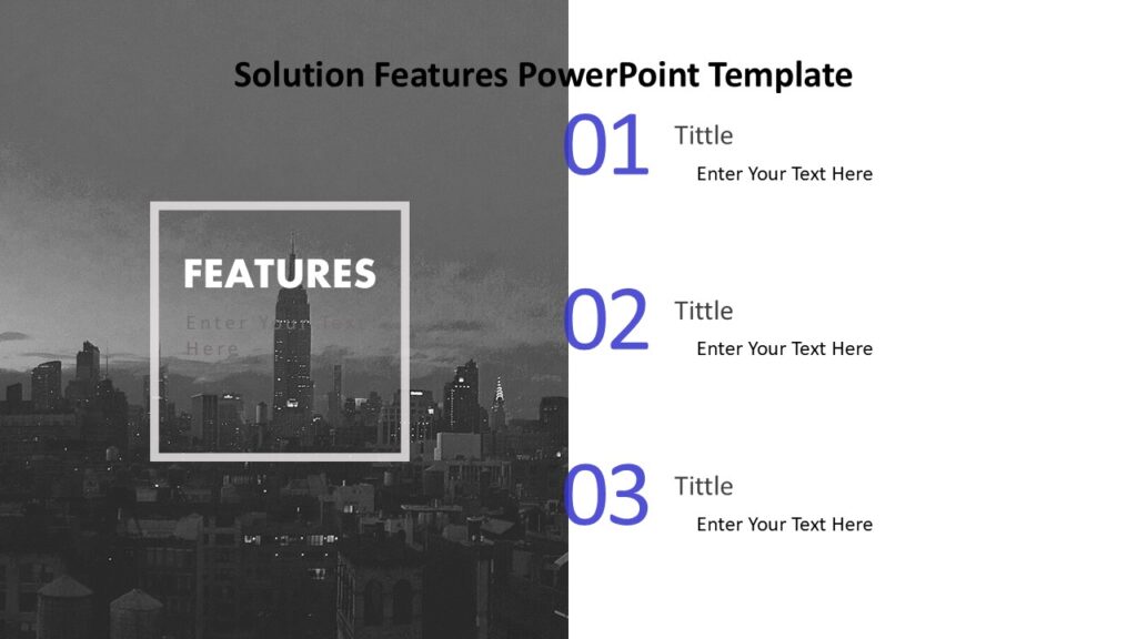 Solution Features PowerPoint Template : 100% Editable PPTx
