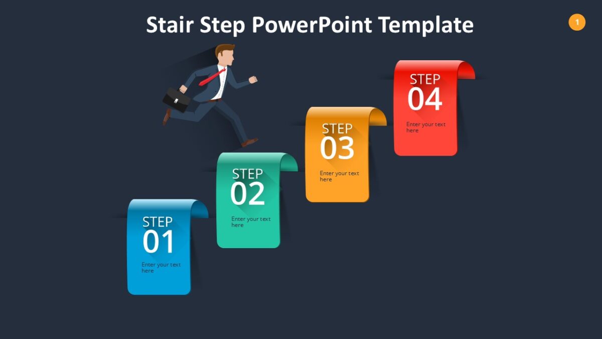 Stair Step PowerPoint Template - PPTUniverse