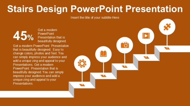 Stairs Design PowerPoint Presentation : 100% Editable PPTx