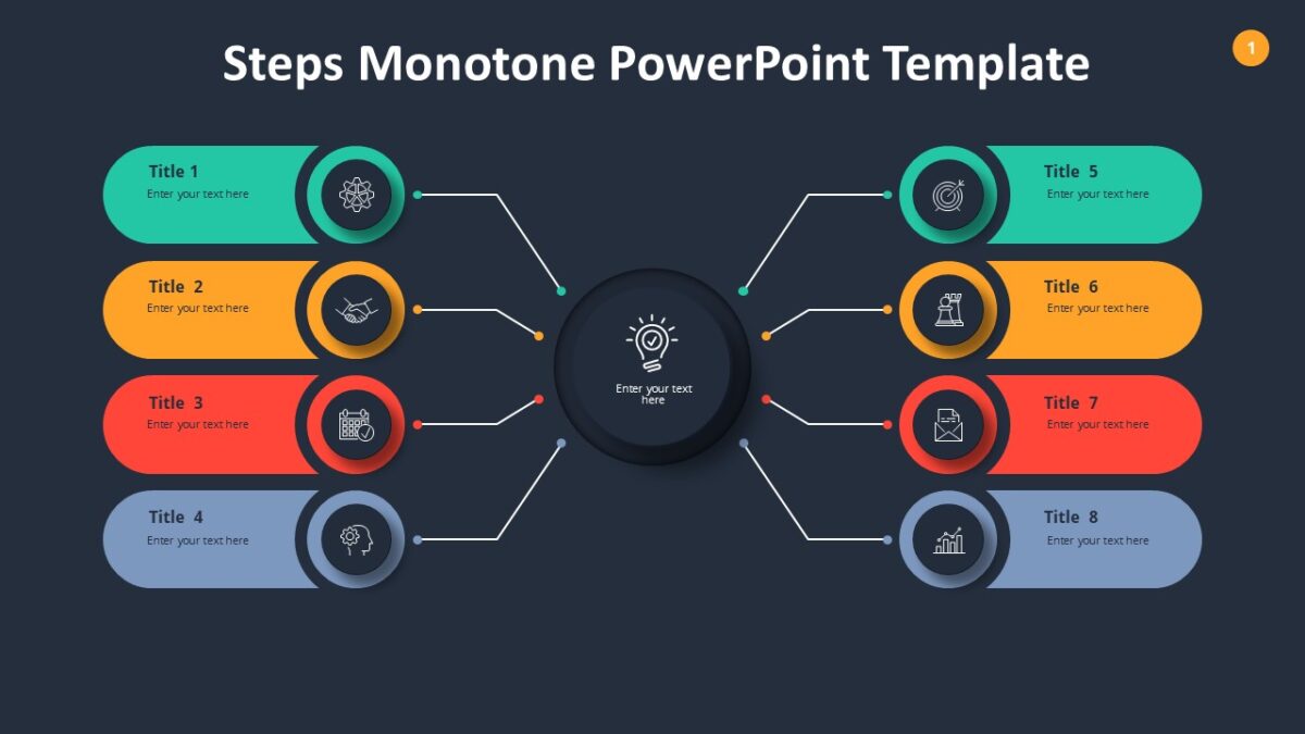 Steps Monotone PowerPoint Template - PPTUniverse