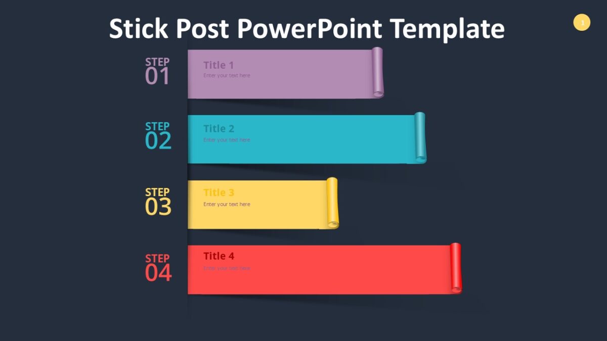 Stick Post PowerPoint Template - PPTUniverse