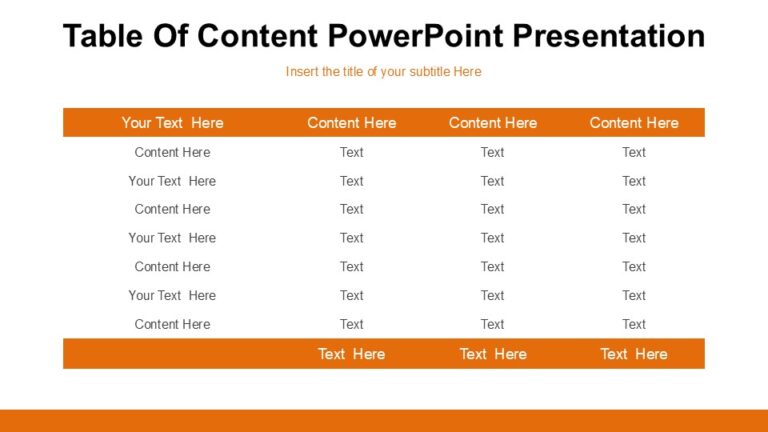 Table Of Content PowerPoint Presentation - PPTUniverse