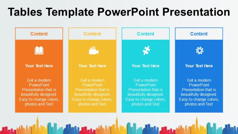 Tables Template PowerPoint Presentation : 100% Editable PPTx