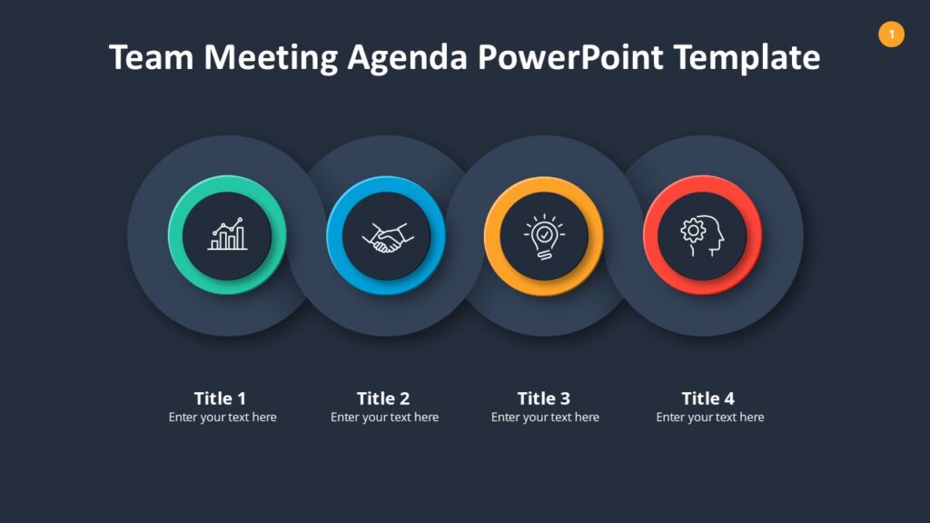 Team Meeting Agenda PowerPoint Template : 100% Editable PPTx