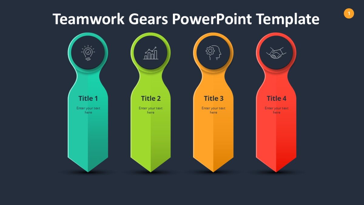 Teamwork Gears PowerPoint Template : 100% Editable PPTx