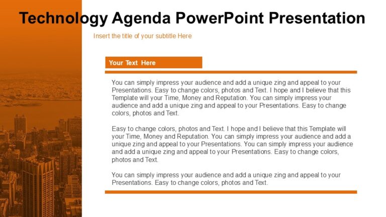 Technology Agenda PowerPoint Presentation : 100% Editable PPTx