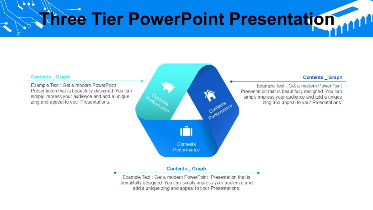 Three Tier PowerPoint Presentation : 100% Editable PPTx