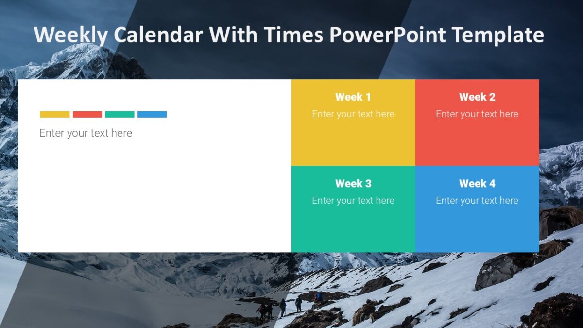 Weekly Calendar With Times PowerPoint Template : 100% Editable PPTx