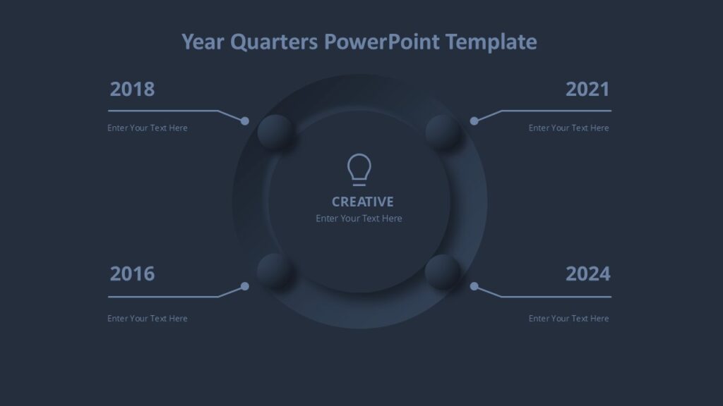 Year Quarters PowerPoint Template : 100% Editable PPTx