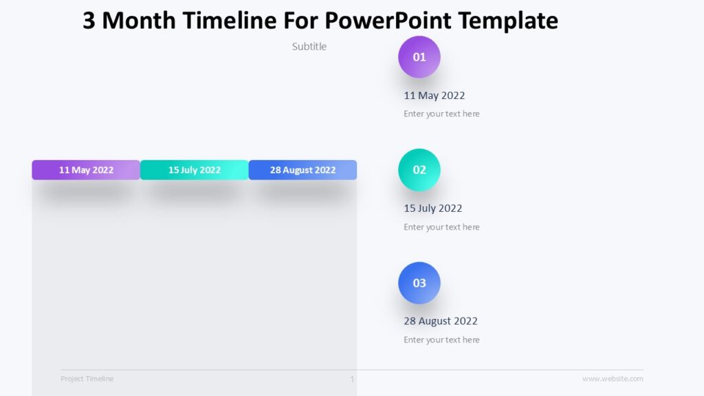 3 Month Timeline For PowerPoint Template : 100% Editable PPTx
