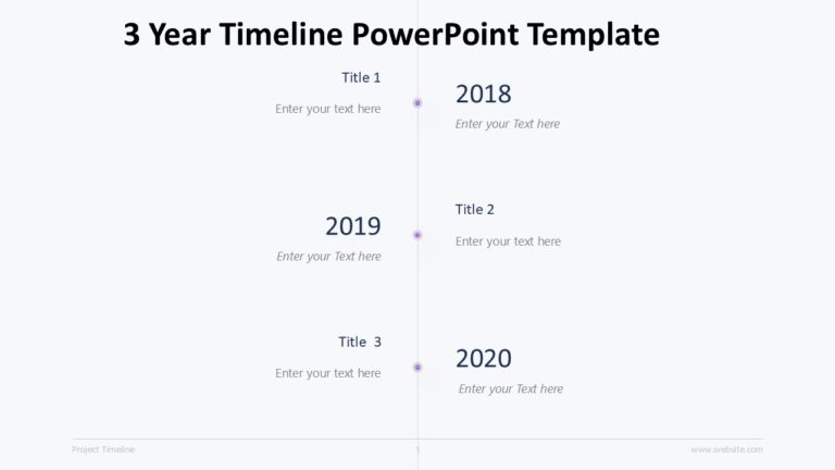 3 Year Timeline PowerPoint Template : 100% Editable PPTx
