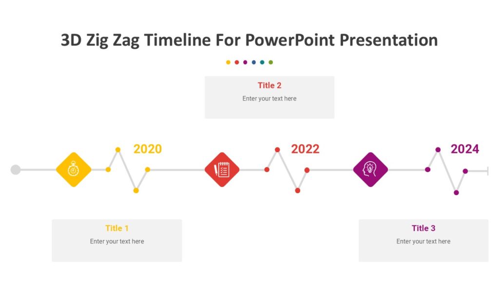 3D Zig Zag Timeline For PowerPoint Presentation : 100% Editable PPTx
