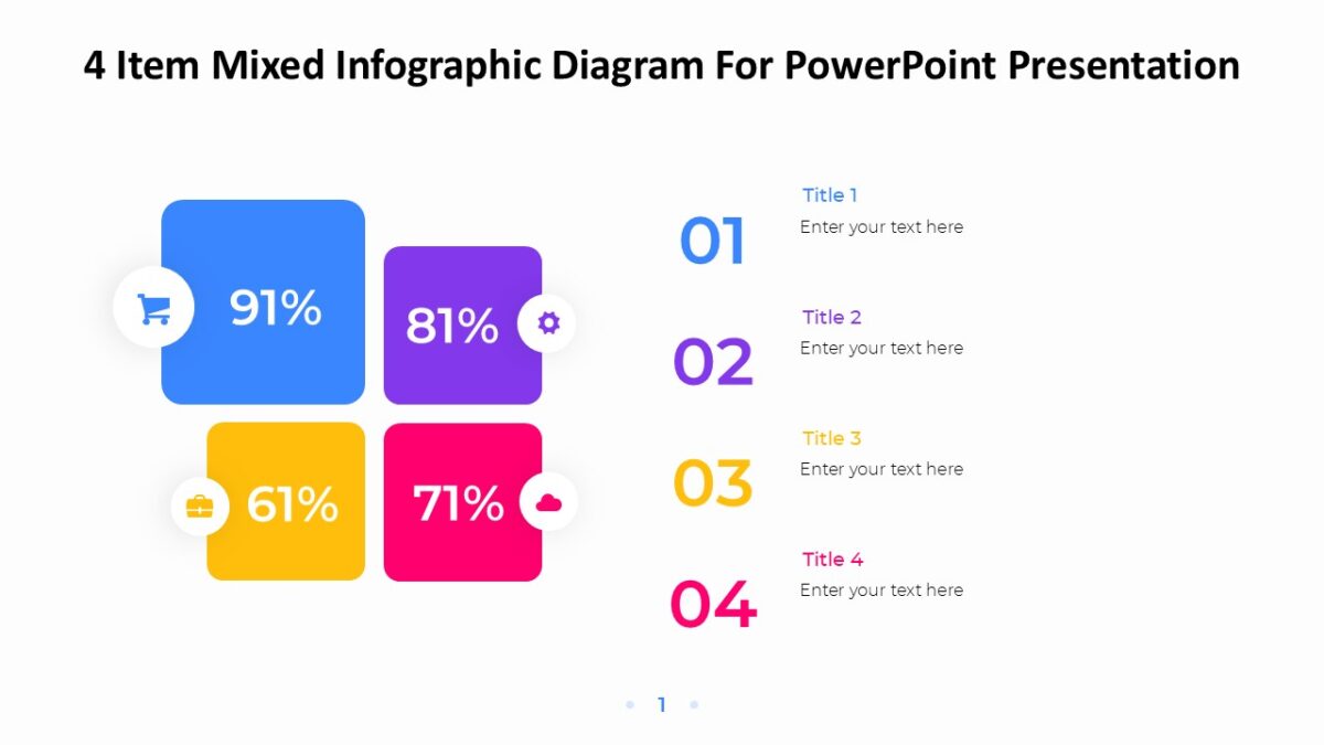 4 Item Mixed Infographic Diagram For PowerPoint Presentation - PPTUniverse