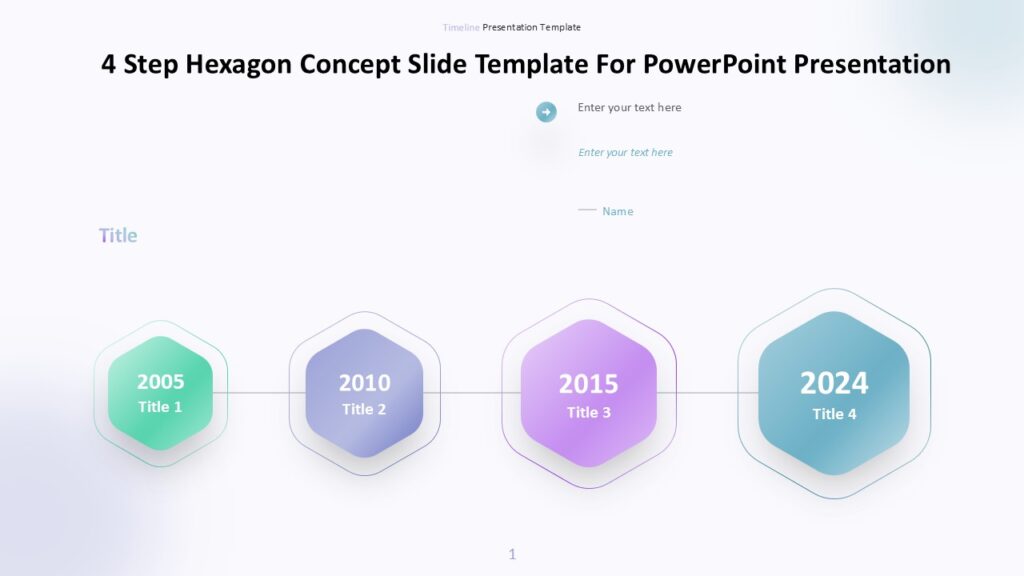 4 Step Hexagon Concept Slide Template For PowerPoint Presentation : 100 ...