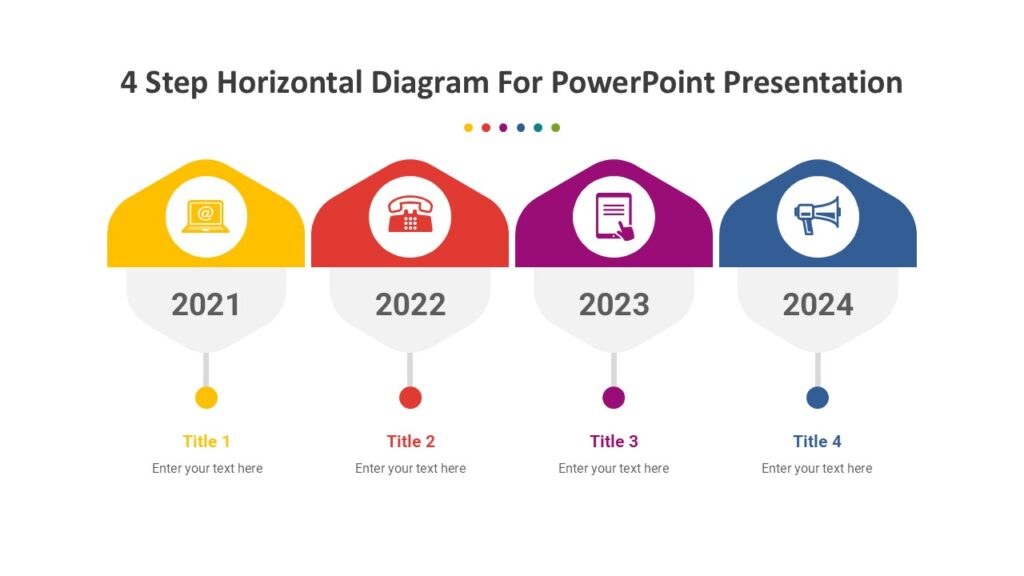 4 Step Horizontal Diagram For PowerPoint Presentation : 100% Editable PPTx