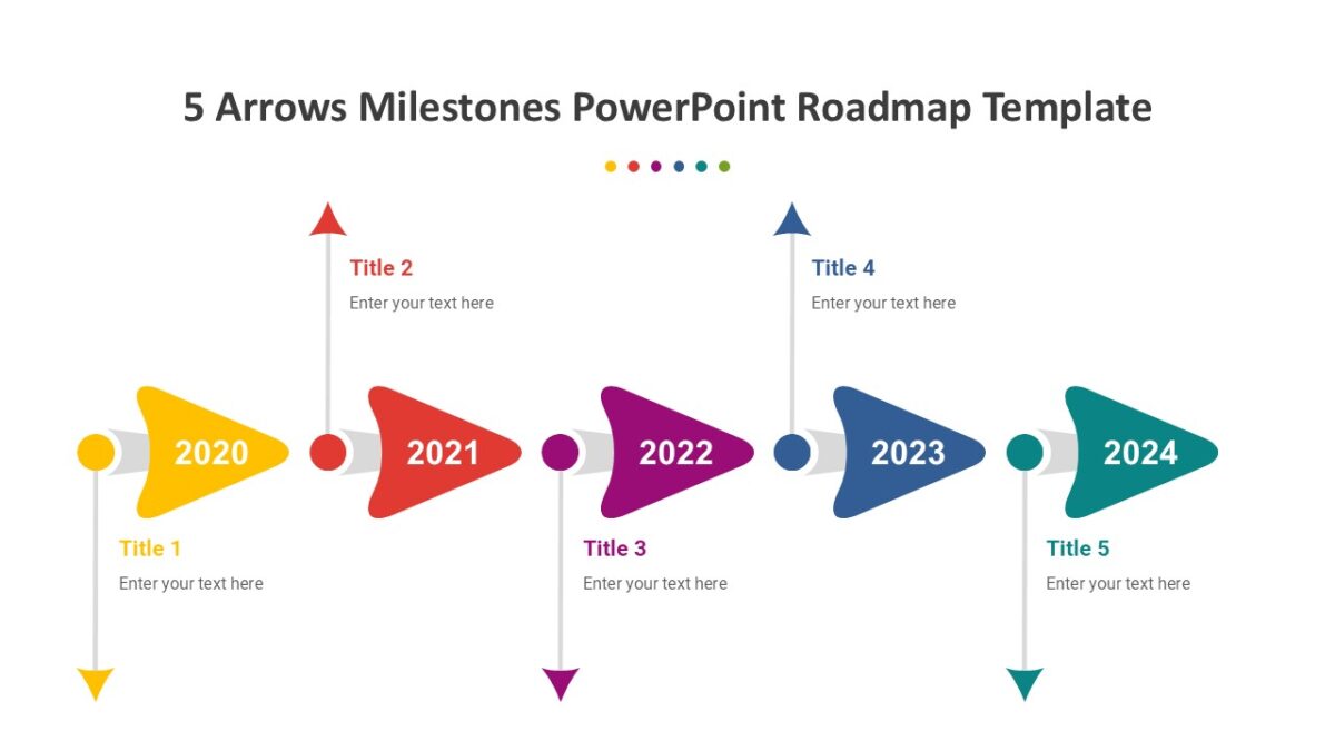 5 Arrows Milestones PowerPoint Roadmap Template - PPTUniverse