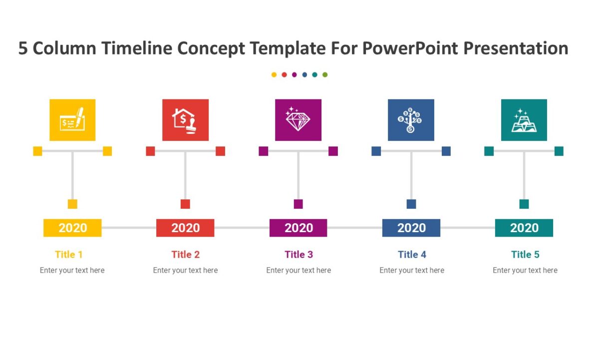 5 Column Timeline Concept Template For PowerPoint Presentation ...