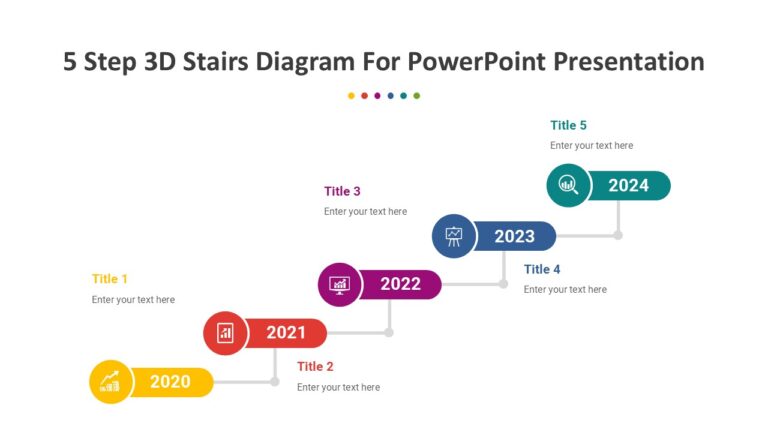 5 Step 3D Stairs Diagram For PowerPoint Presentation - PPTUniverse
