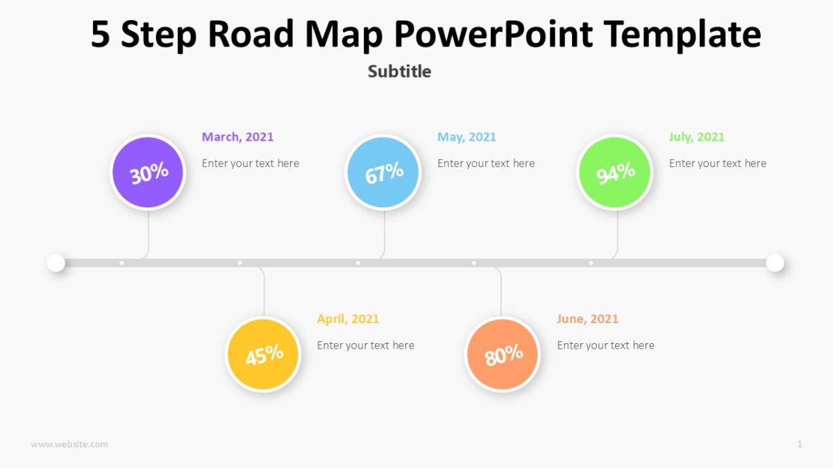 5 Step Road Map PowerPoint Template - PPTUniverse