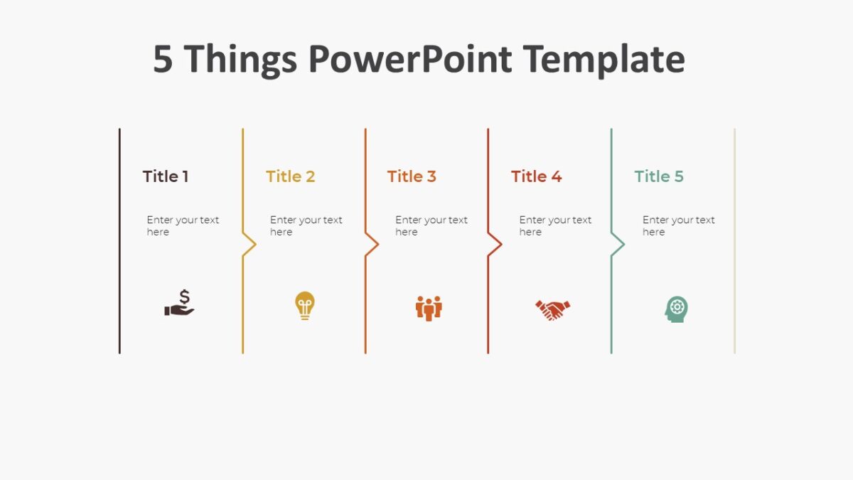 5 Things PowerPoint Template : 100% Editable PPTx