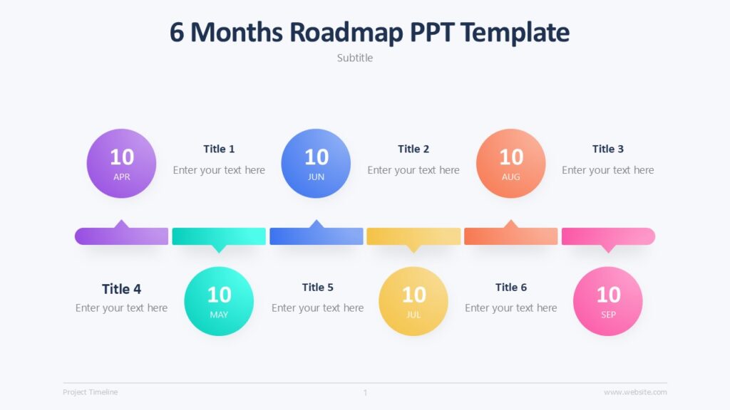 6 Months Roadmap PPT Template - PPTUniverse