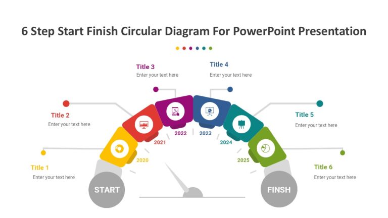6 Step Start Finish Circular Diagram For PowerPoint Presentation : 100% ...