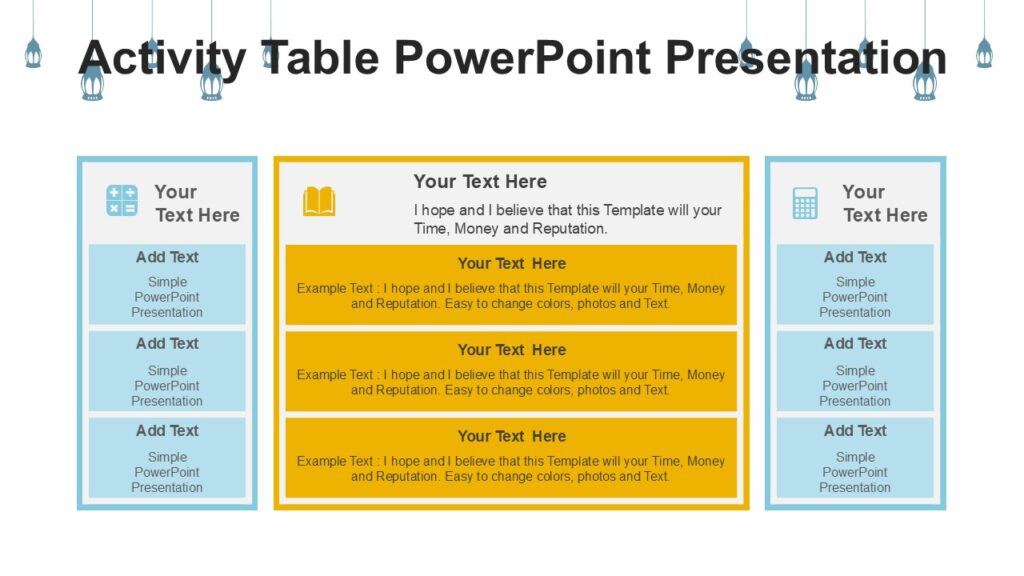 Activity Table PowerPoint Presentation : 100% Editable PPTx