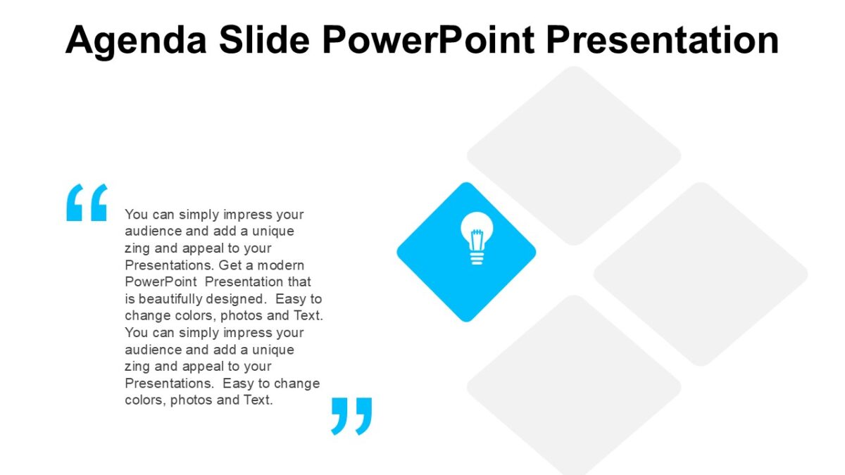 Agenda Slide PowerPoint Presentation : 100% Editable PPTx