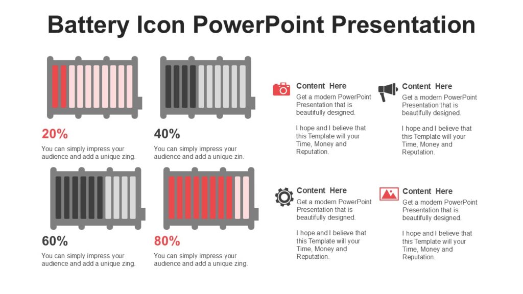 Battery Icon PowerPoint Presentation : 100% Editable PPTx
