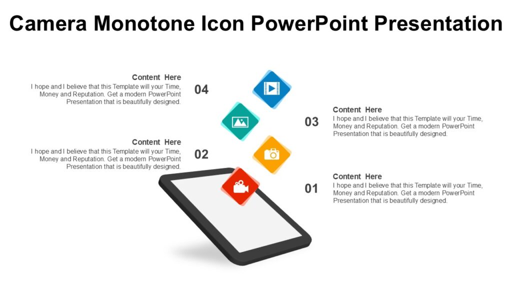 Camera Monotone Icon PowerPoint Presentation : 100% Editable PPTx