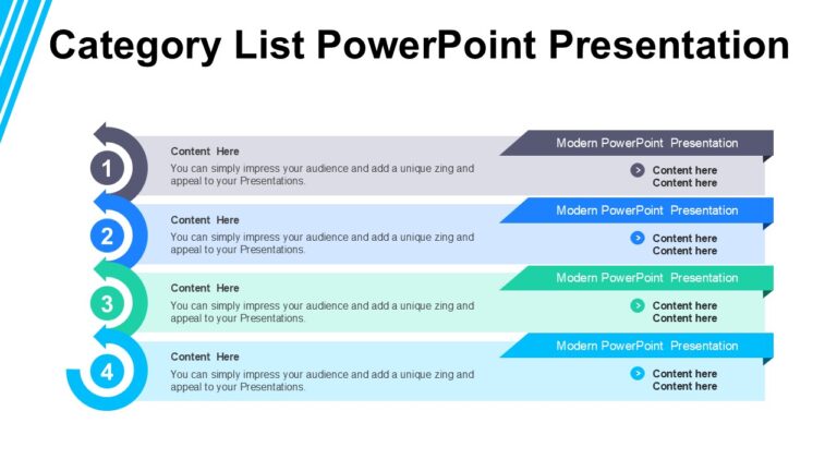 Category List PowerPoint Presentation : 100% Editable PPTx