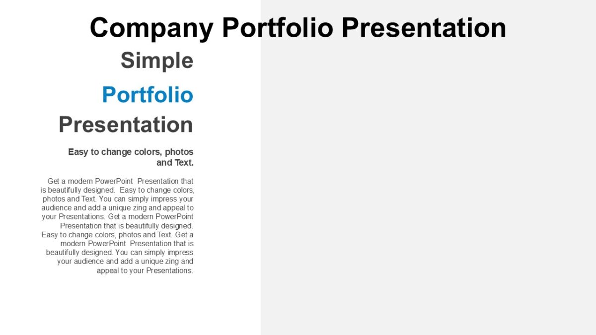 Company Portfolio Presentation : 100% Editable PPTx