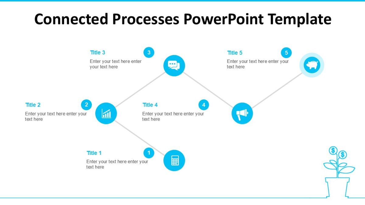 Connected Processes PowerPoint Template : 100% Editable PPTx