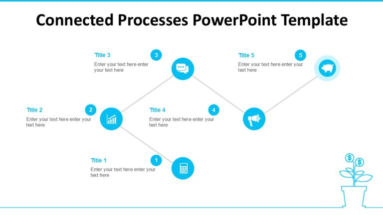 Connected Processes PowerPoint Template : 100% Editable PPTx