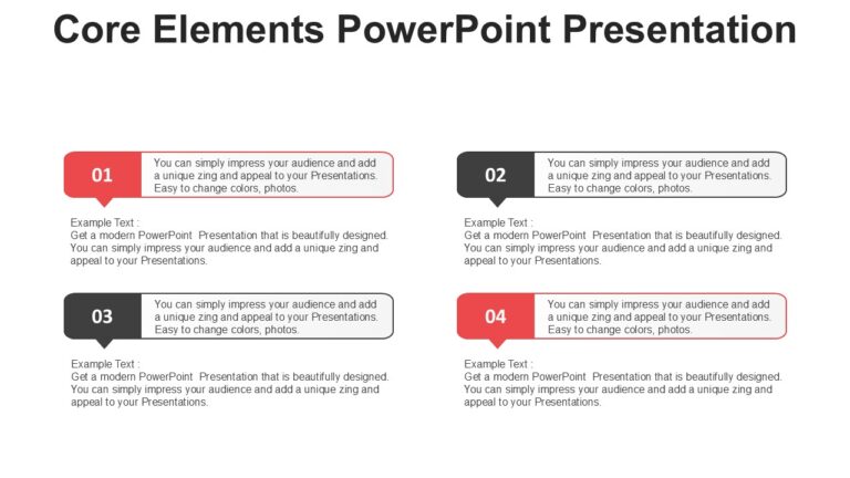 Core Elements PowerPoint Presentation : 100% Editable PPTx
