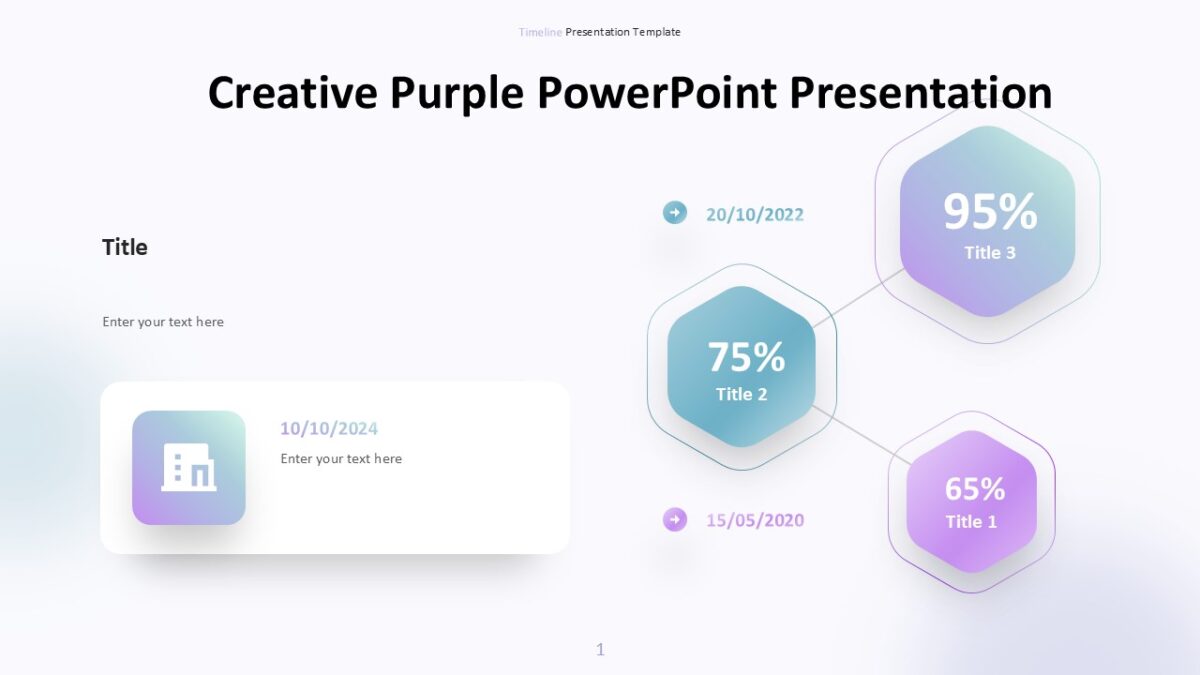 Creative Purple PowerPoint Presentation : 100% Editable PPTx