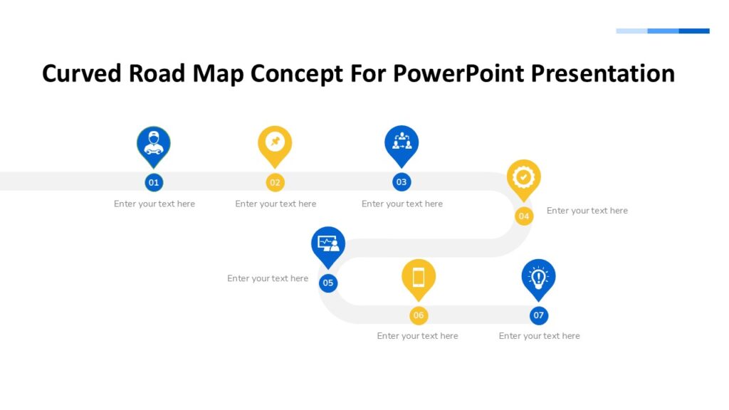 Curved Road Map Concept For PowerPoint Presentation - PPTUniverse