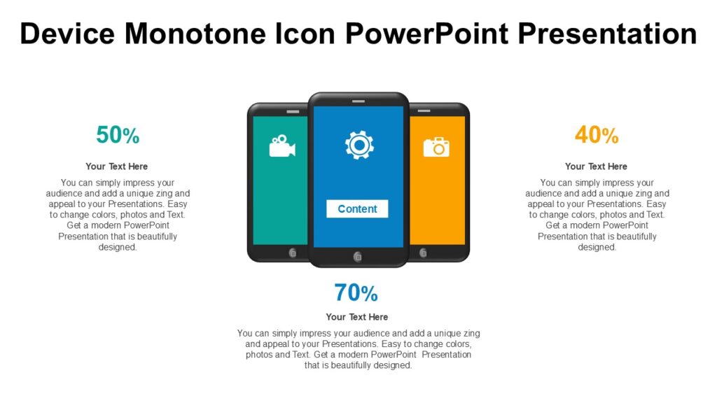 Device Monotone Icon PowerPoint Presentation : 100% Editable PPTx