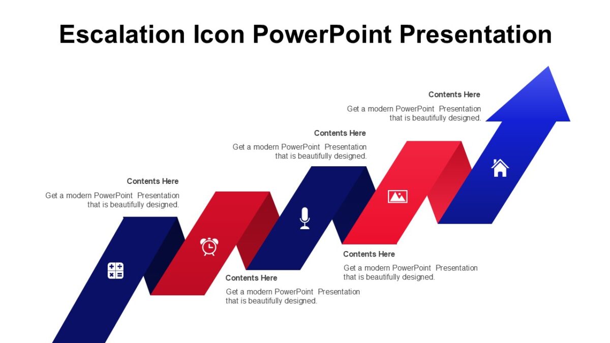 Escalation Icon PowerPoint Presentation : 100% Editable PPTx