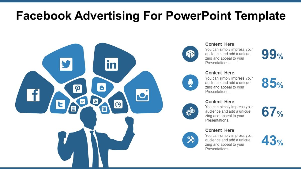 Facebook Advertising For PowerPoint Template : 100% Editable PPTx