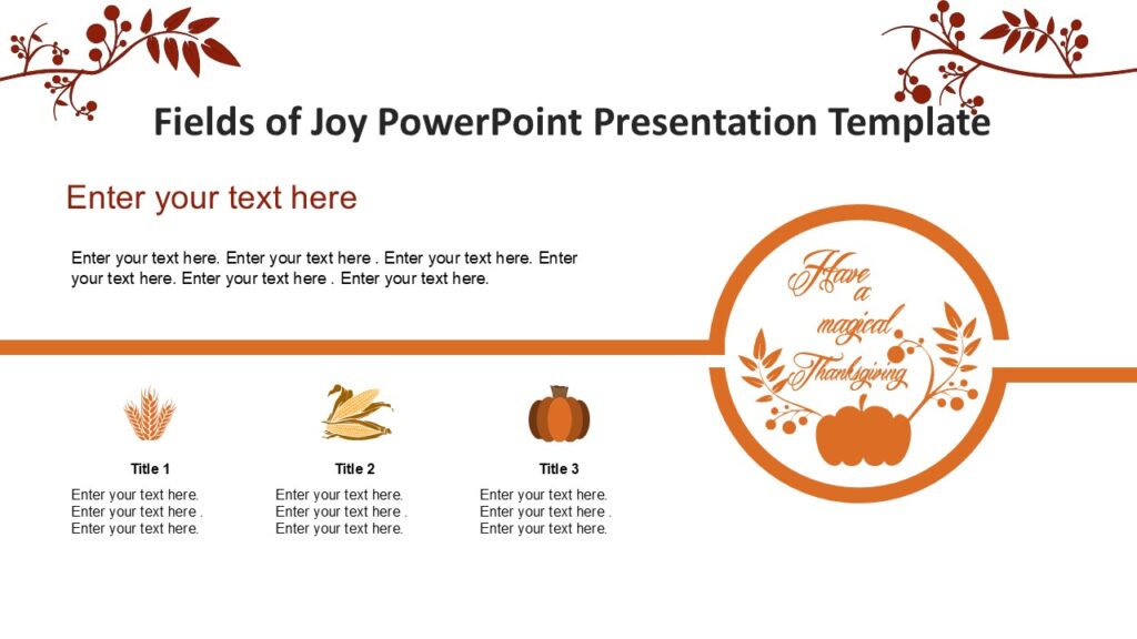 Fields of Joy PowerPoint Presentation Template : 100% Editable PPTx