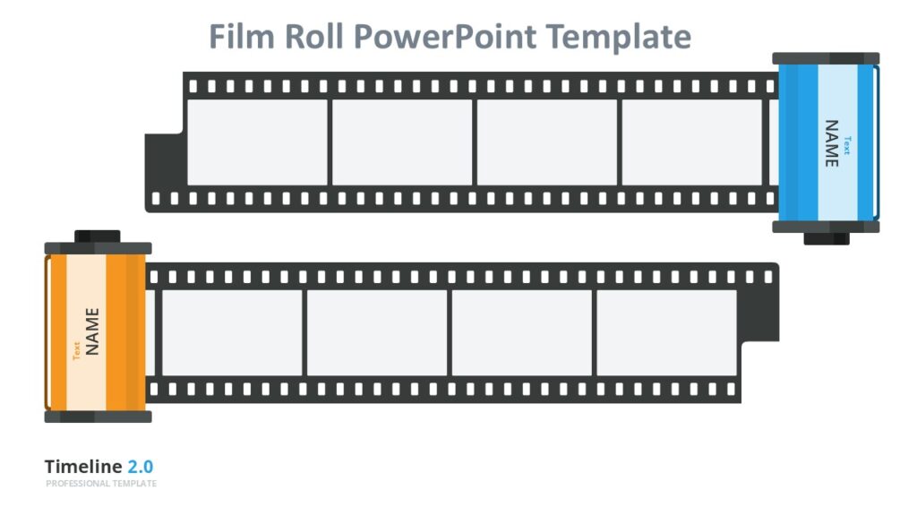 Film Roll PowerPoint Template : 100% Editable PPTx