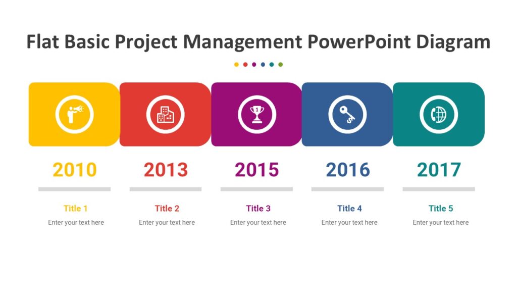 Flat Basic Project Management PowerPoint Diagram : 100% Editable PPTx