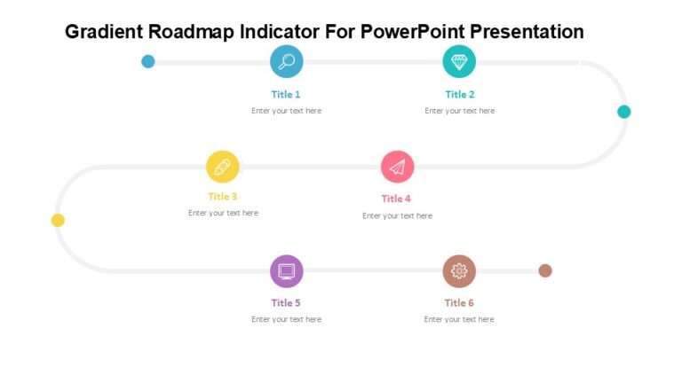 Gradient Roadmap Indicator For PowerPoint Presentation : 100% Editable PPTx